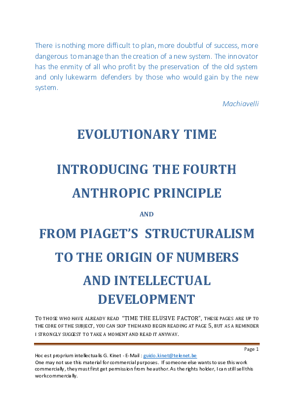 (PDF) Evolutionary Time Part Two Introducing The Fourth Anthropical ...