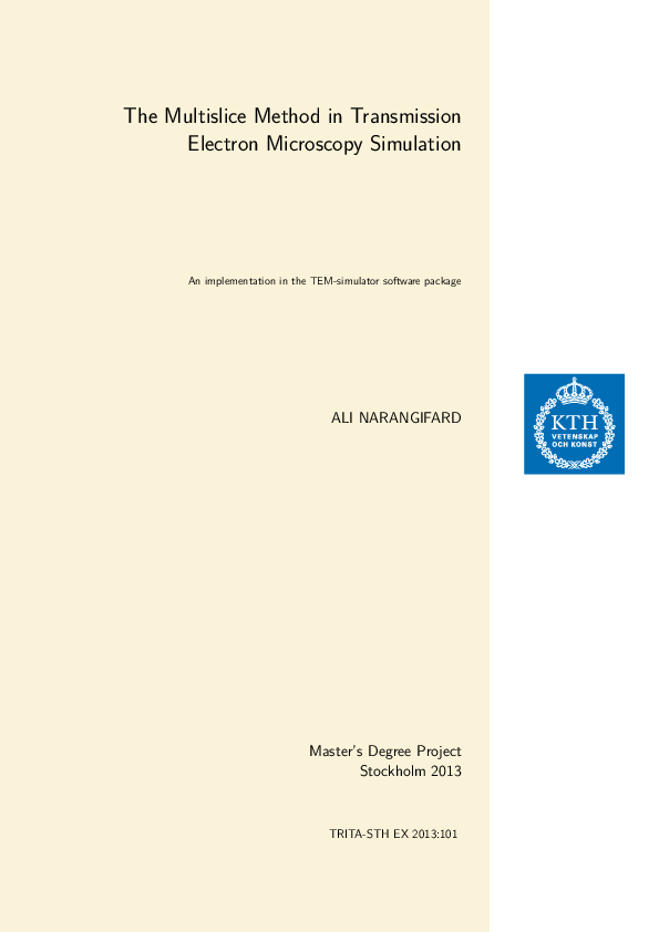 (PDF) The multislice method in transmission electron microscopy ...