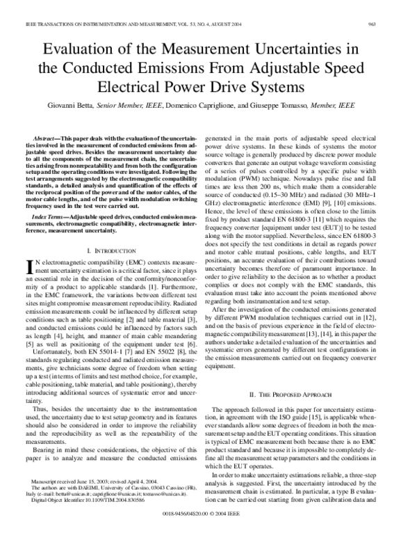 (PDF) Evaluation of the Measurement Uncertainties in the Conducted ...