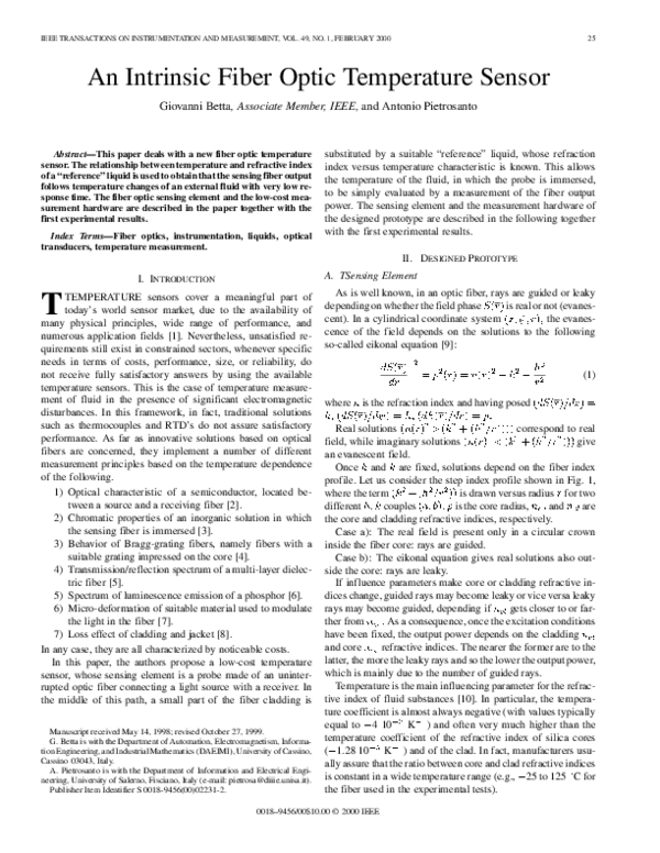 (PDF) An intrinsic fiber optic temperature sensor