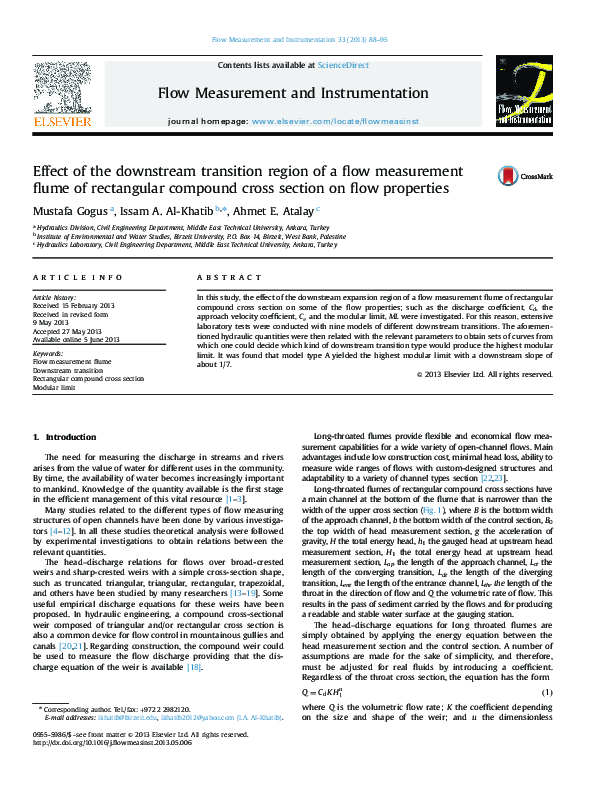 (PDF) Effect of the downstream transition region of a flow measurement ...