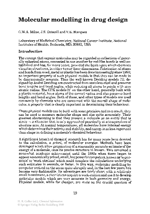 (PDF) Molecular modelling in drug design