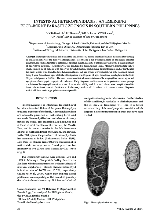 (PDF) Intestinal heterophyidiasis: an emerging food-borne parasitic ...