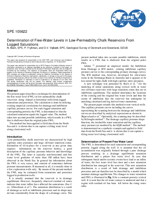 (PDF) Determination of Free Water Levels in Low-Permeability Chalk ...