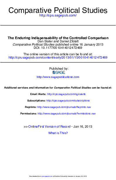 (PDF) Comparative Political Studies