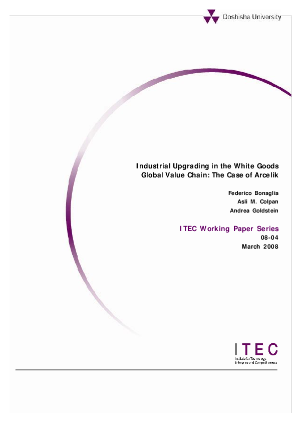 (PDF) Industrial Upgrading in the White Goods Global Value Chain: The ...