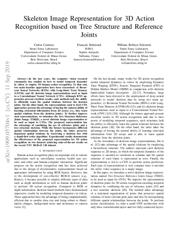 (PDF) Skeleton Image Representation for 3D Action Recognition Based on Tree Structure and ...