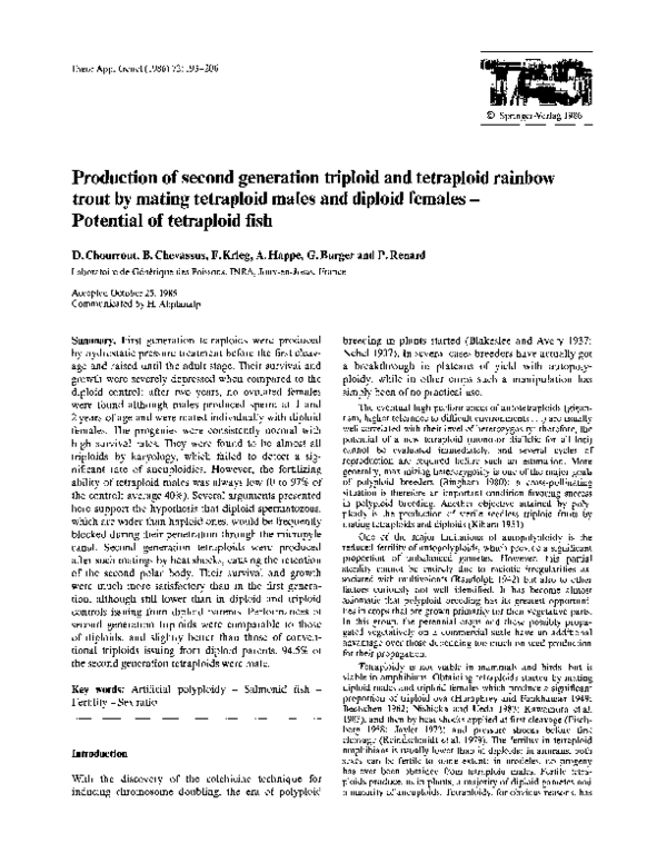 (PDF) Production of second generation triploid and tetraploid rainbow ...