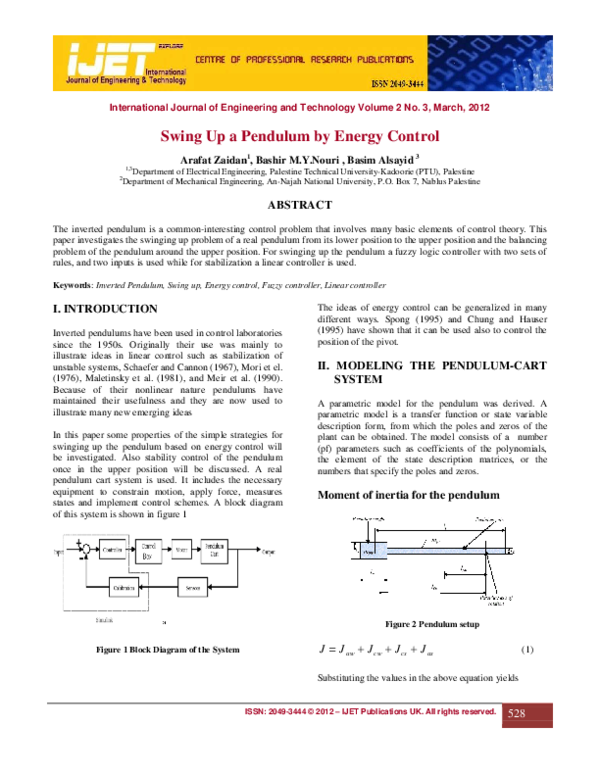 (PDF) Swing Up a Pendulum by Energy Control