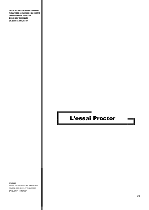 (PDF) Essai Proctor, Essai CBR
