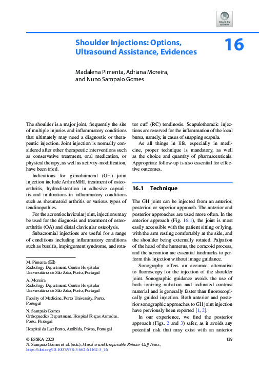 (PDF) Shoulder Injections: Options, Ultrasound Assistance, Evidences