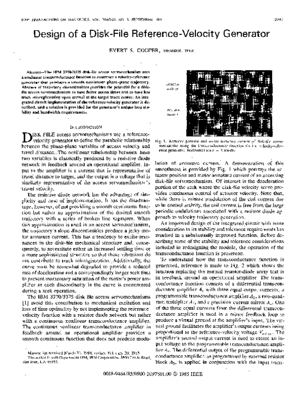 (PDF) Design of a disk-file reference-velocity generator