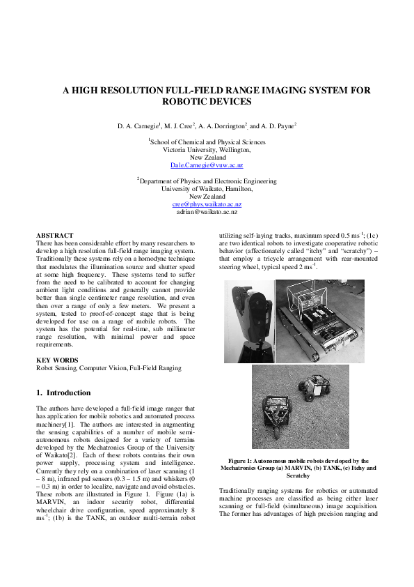 (PDF) A high-resolution full-field range imaging system