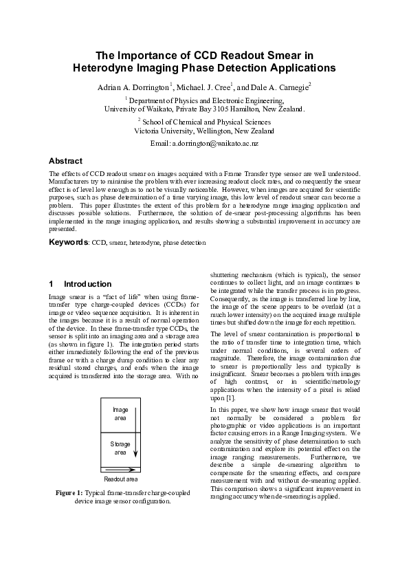 (PDF) The importance of CCD readout smear in heterodyne imaging phase ...