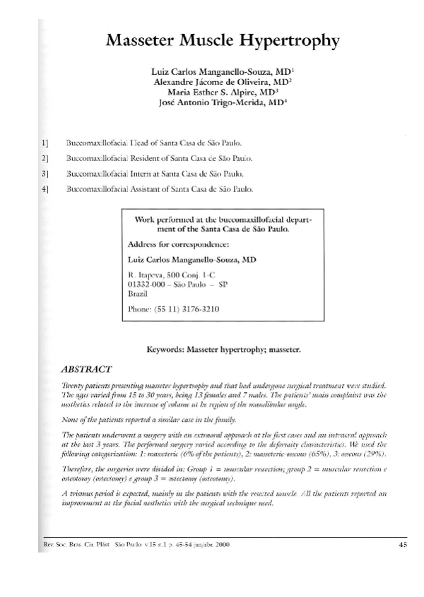 (PDF) Masseter Muscle Hypertrophy (PDF) Masseter Muscle Hypertrophy