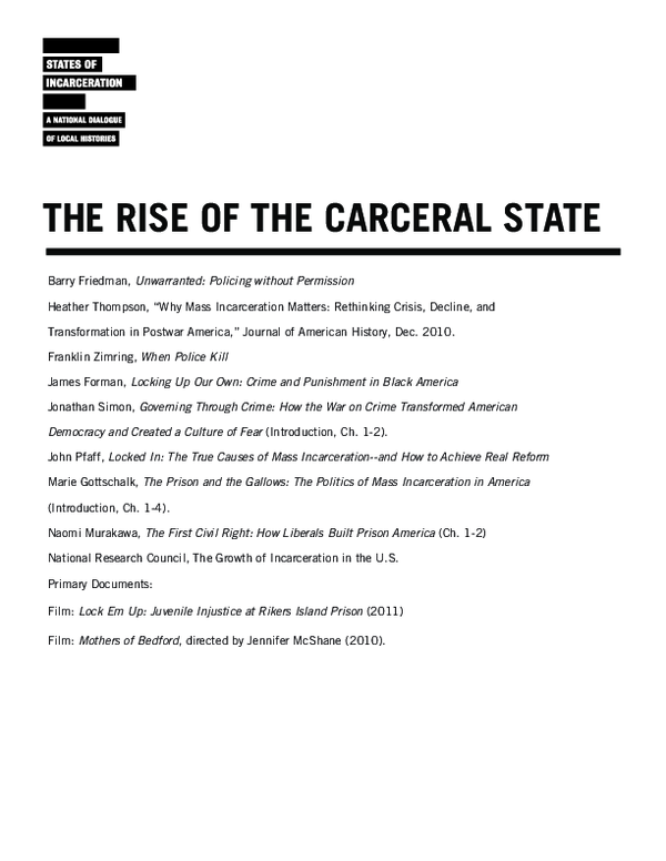(PDF) Rise of the Carceral State