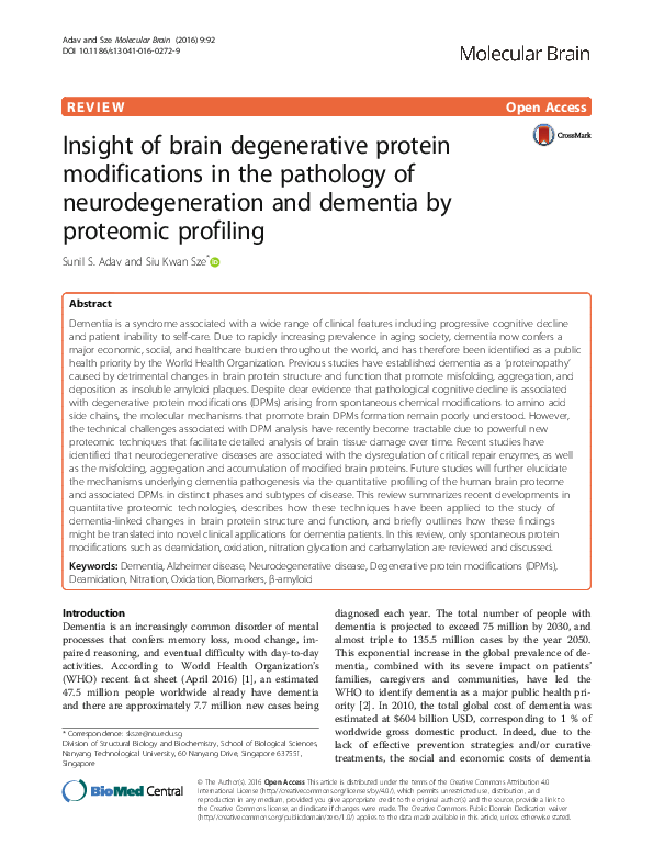 (PDF) Insight of brain degenerative protein modifications in the ...