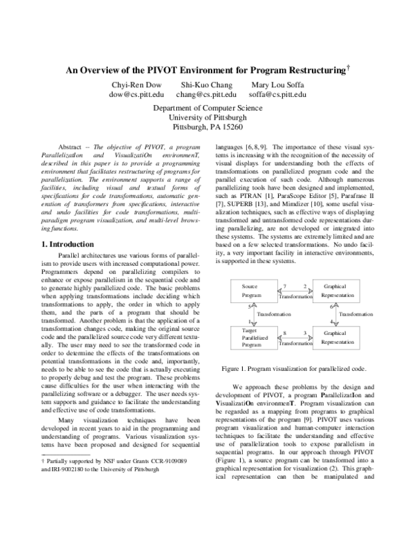 (PDF) An Overview of the PIVOT Environment for Program Restructuring