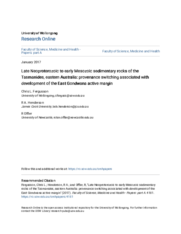 (PDF) Late Neoproterozoic to Early Mesozoic Sedimentary Rocks of the ...