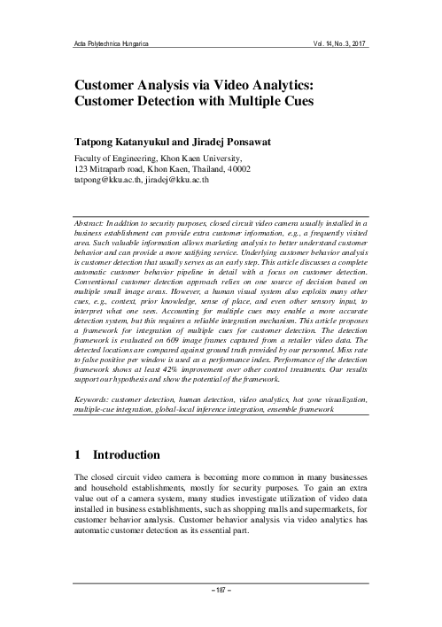 (PDF) Customer Analysis via Video Analytics: Customer Detection with Multiple Cues