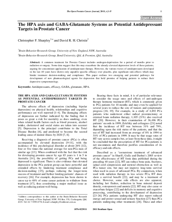 (PDF) The HPA axis and GABA-Glutamate Systems as Potential ...