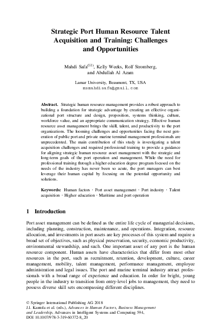 (PDF) Strategic Port Human Resource Talent Acquisition and Training ...