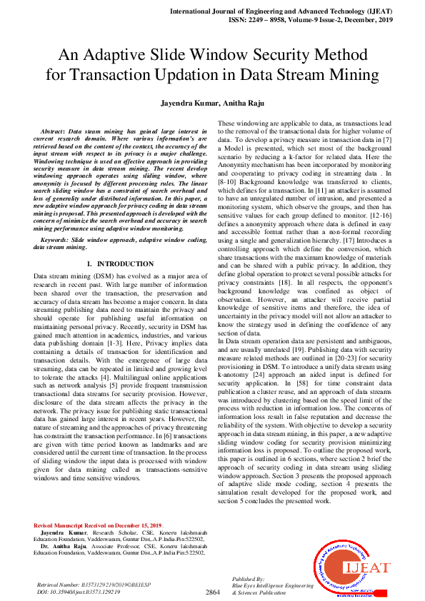 (PDF) An Adaptive Slide Window Security Method for Transaction Updation ...
