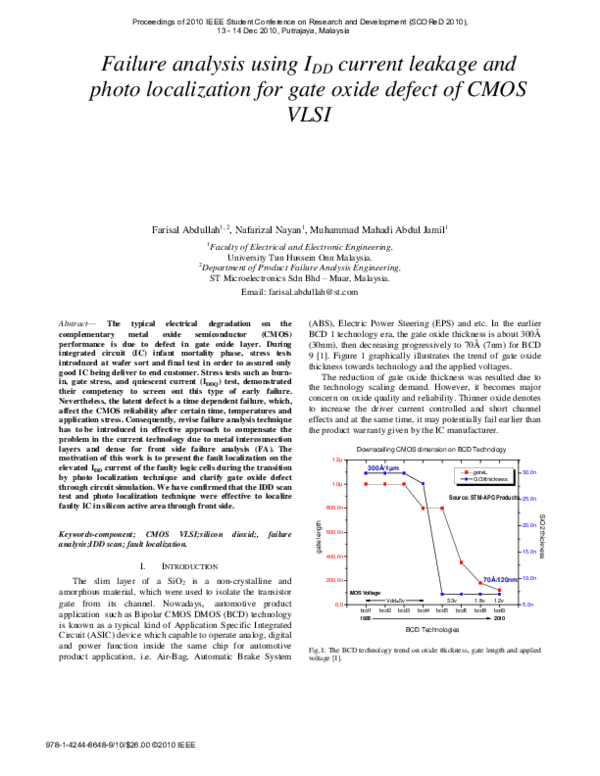 (PDF) Failure analysis using IDD current leakage and photo localization ...