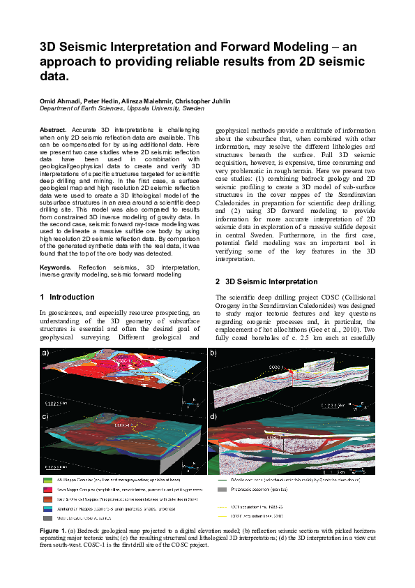 (PDF) 3D Seismic Interpretation and Forward Modeling : an approach to ...
