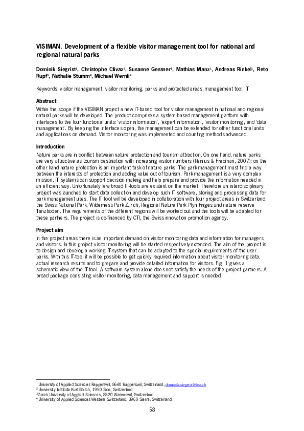 (PDF) VISIMAN. Development of a flexible visitor management tool for ...