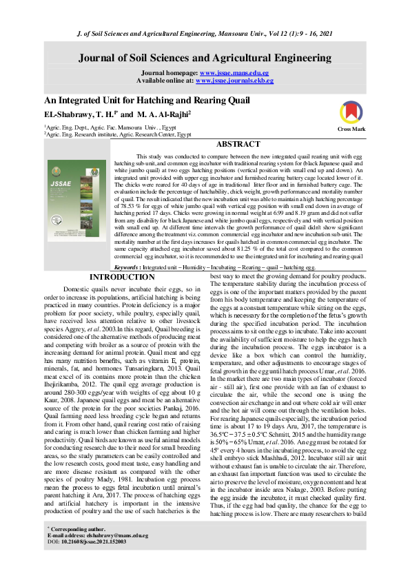 (PDF) Journal of Soil Sciences and Agricultural Engineering