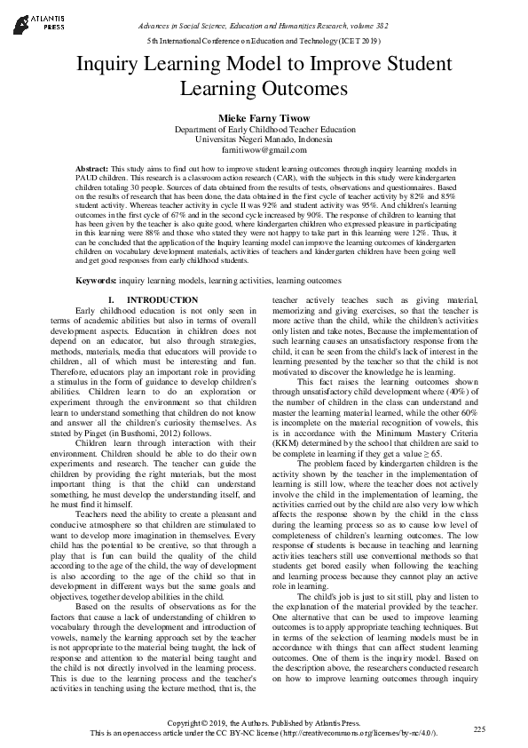 (PDF) Inquiry Learning Model to Improve Student Learning Outcomes