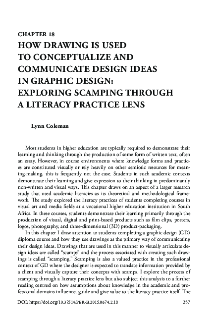 (PDF) Scamping as academic literacy practice: using drawing to ...