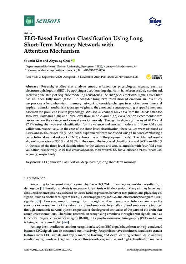 (PDF) EEG-Based Emotion Classification Using Long Short-Term Memory Network with Attention Mechanism