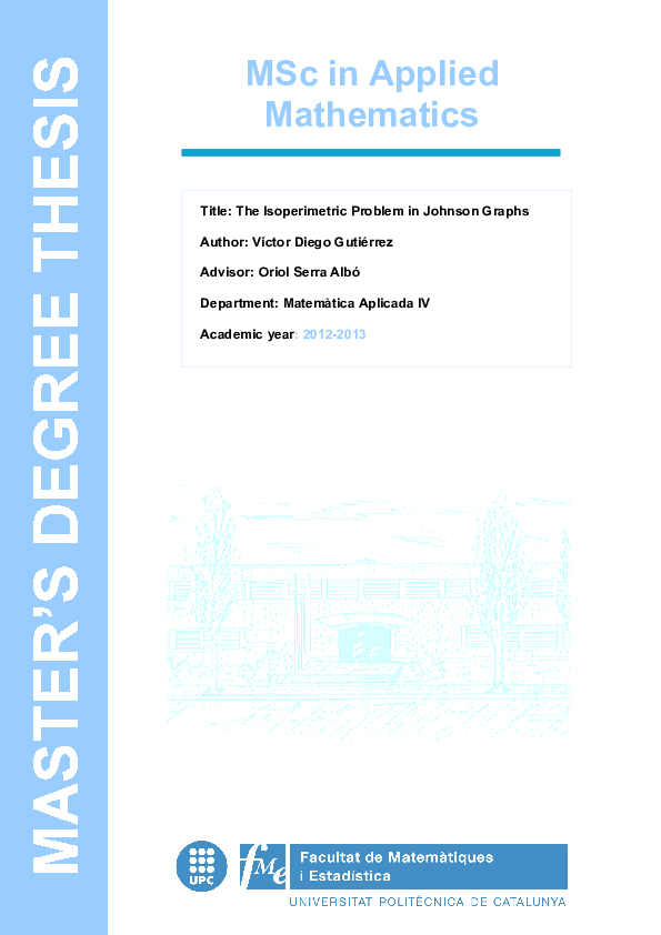 (PDF) The isoperimetric problem in Johnson graphs