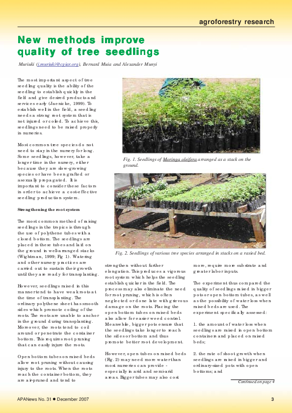 (PDF) New methods improve quality of tree seedlings