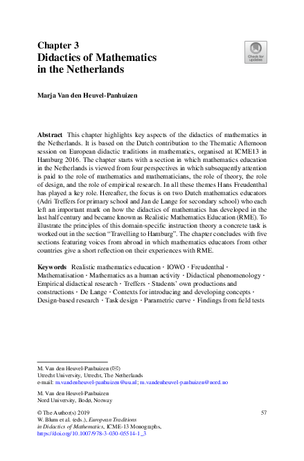 (PDF) Mathematics Didactics in the Netherlands