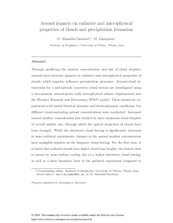 (PDF) Aerosol impacts on radiative and microphysical properties of clouds and precipitation ...