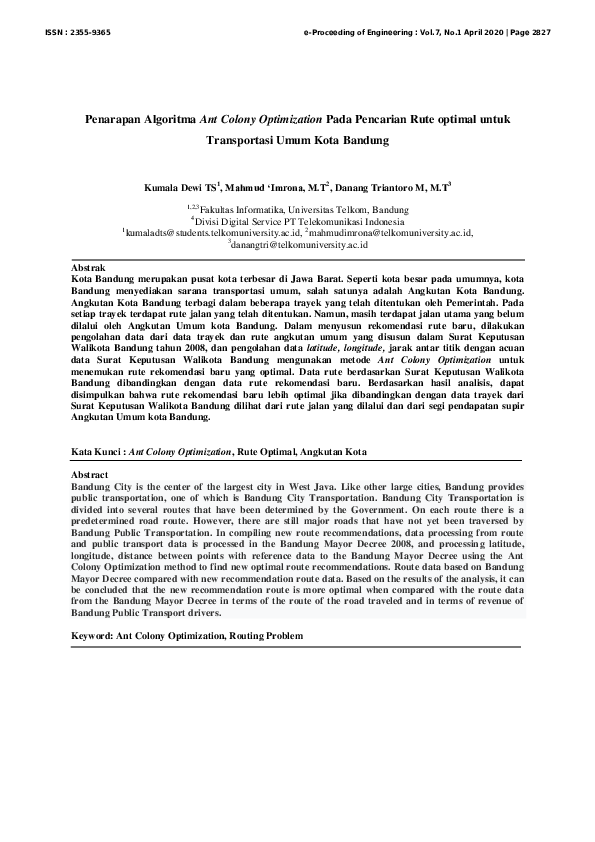 (PDF) Penarapan Algoritma Ant Colony Optimization Pada Pencarian Rute ...