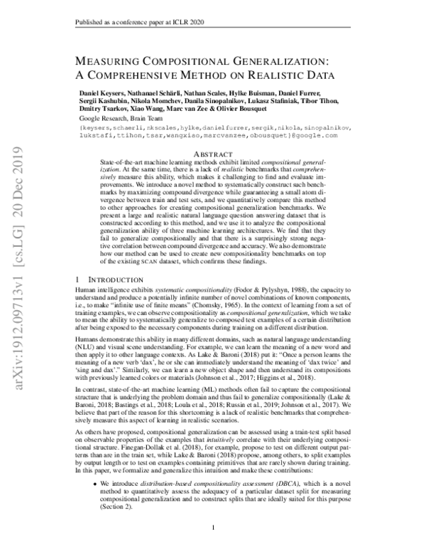 Pdf Measuring Compositional Generalization A Comprehensive Method On Realistic Data