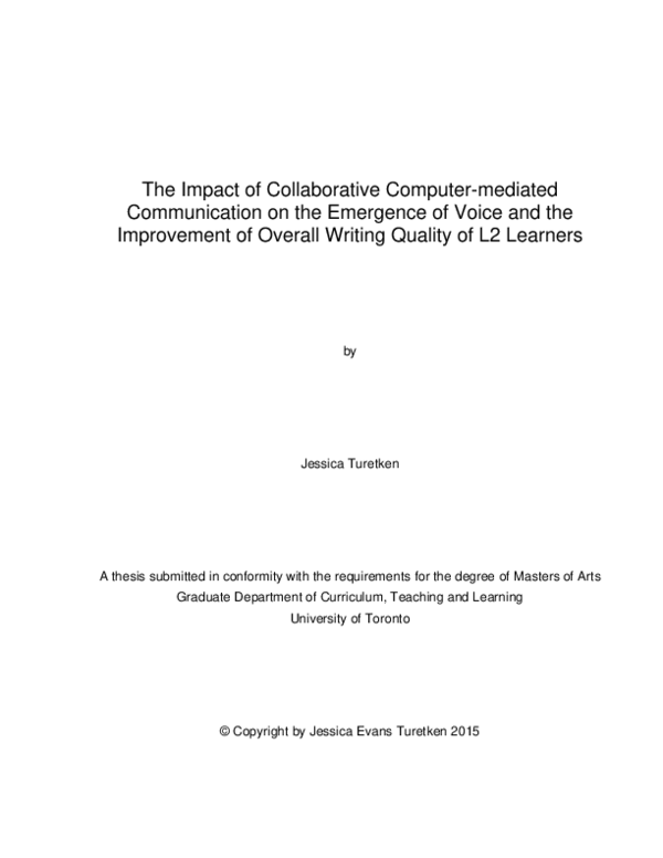 (PDF) The Impact of Collaborative Computer-mediated Communication on the Emergence of Voice and ...