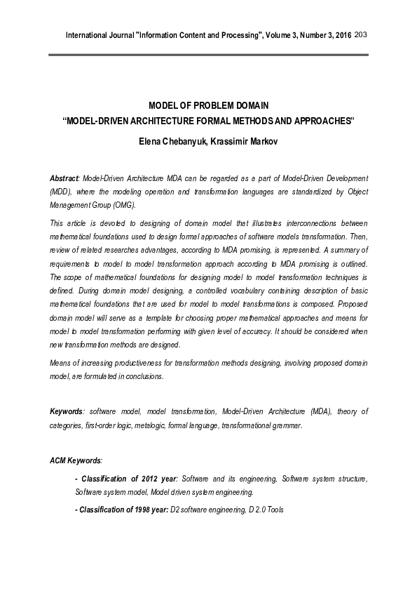 (PDF) Model of Problem Domain “ Model-Driven Architecture Formal ...