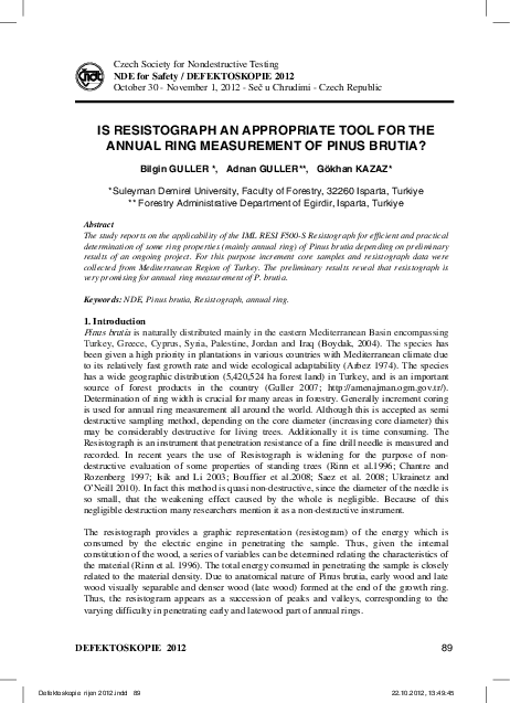 (PDF) Resistograph an Appropriate Tool for the Annual Ring Measurement ...