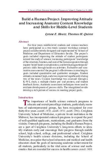 (PDF) Build a Human Project: Improving Attitude and Increasing Anatomy ...