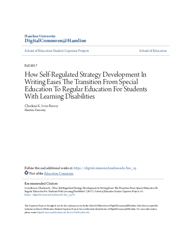 (PDF) How Self-Regulated Strategy Development In Writing Eases The ...