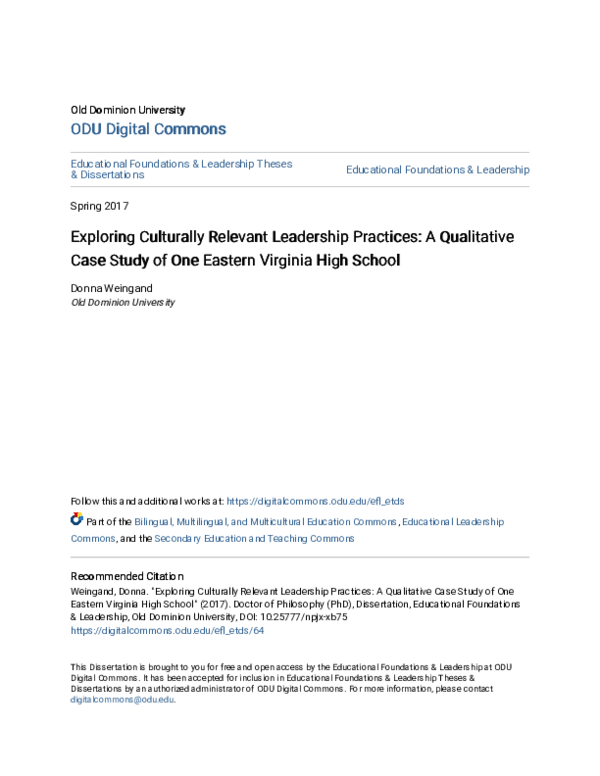 (PDF) Exploring Culturally Relevant Leadership Practices: A Qualitative ...