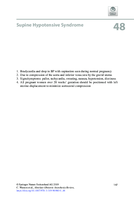 (PDF) Supine Hypotensive Syndrome