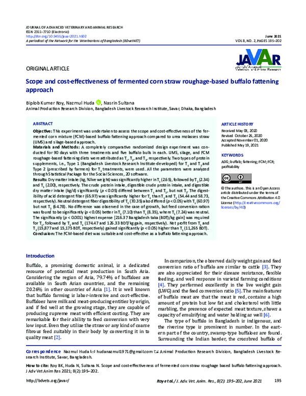 (PDF) Scope and cost-effectiveness of fermented corn straw roughage ...