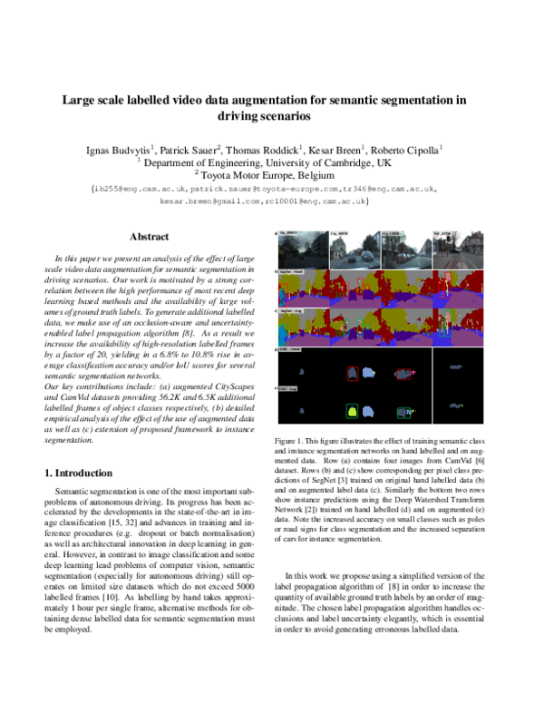 (PDF) Large Scale Labelled Video Data Augmentation for Semantic ...