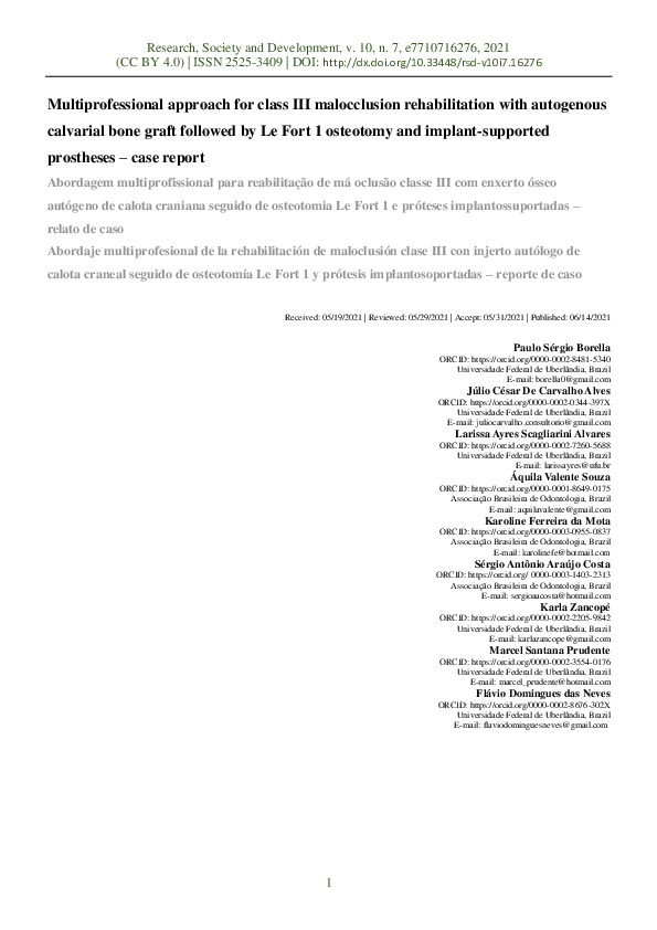 (PDF) Multiprofessional approach for class III malocclusion ...